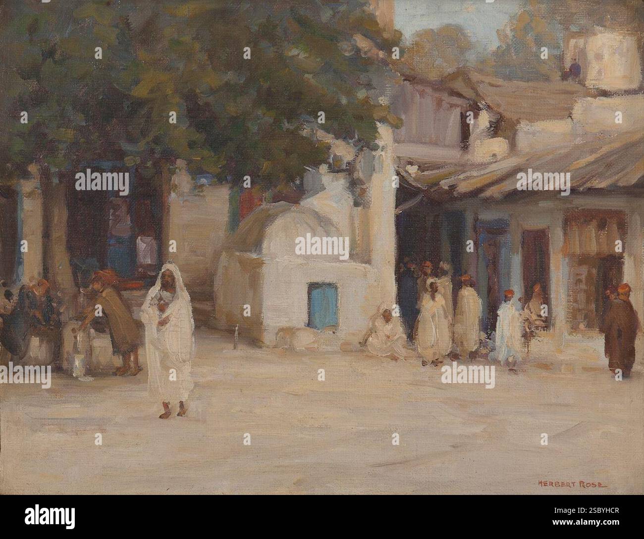 Herbert Rose - Street Scene oil on canvas on board signed lower right ...