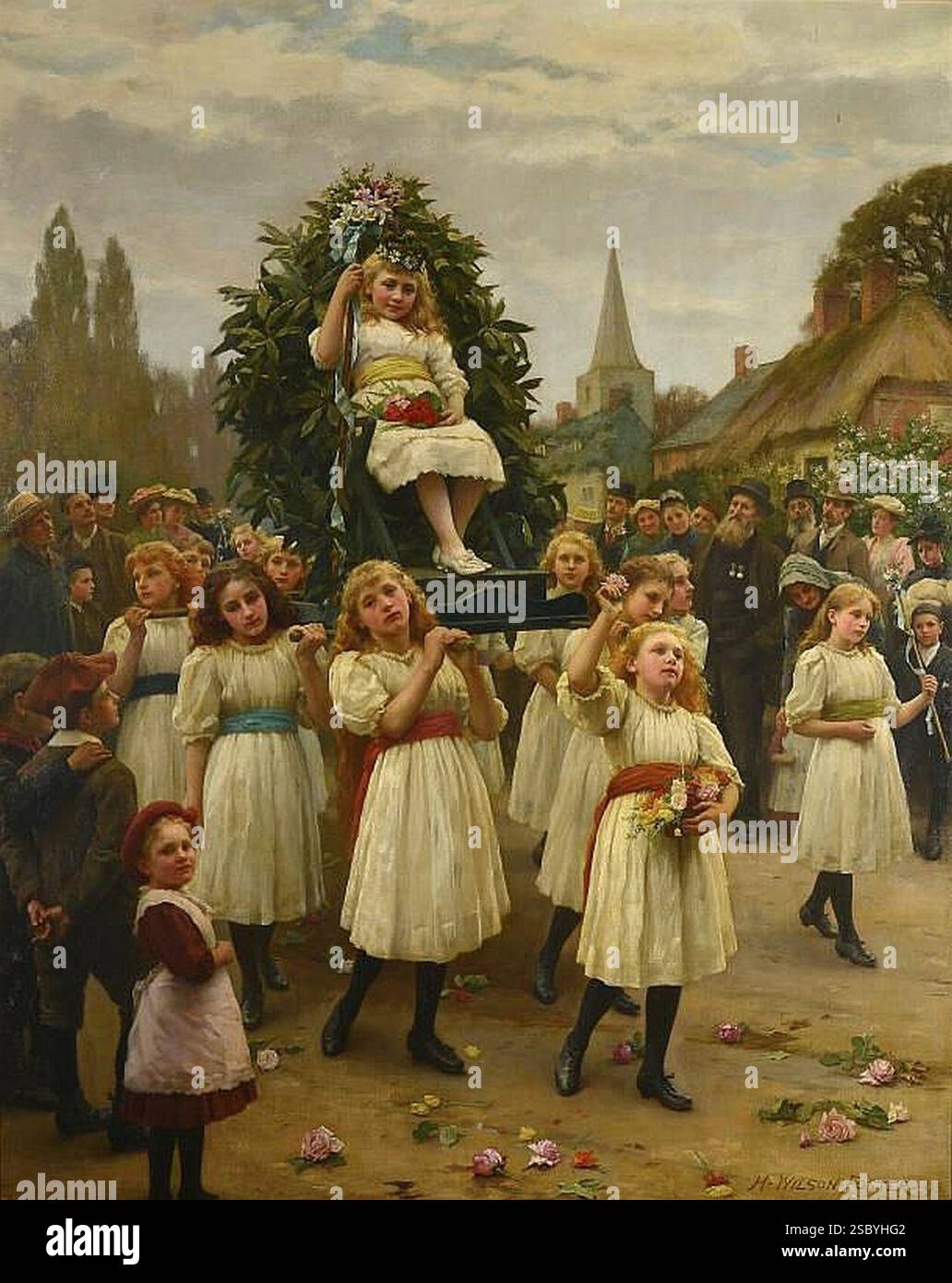 Herbert Wilson Foster - THE PROCESSION OF THE MAY QUEEN signed and ...