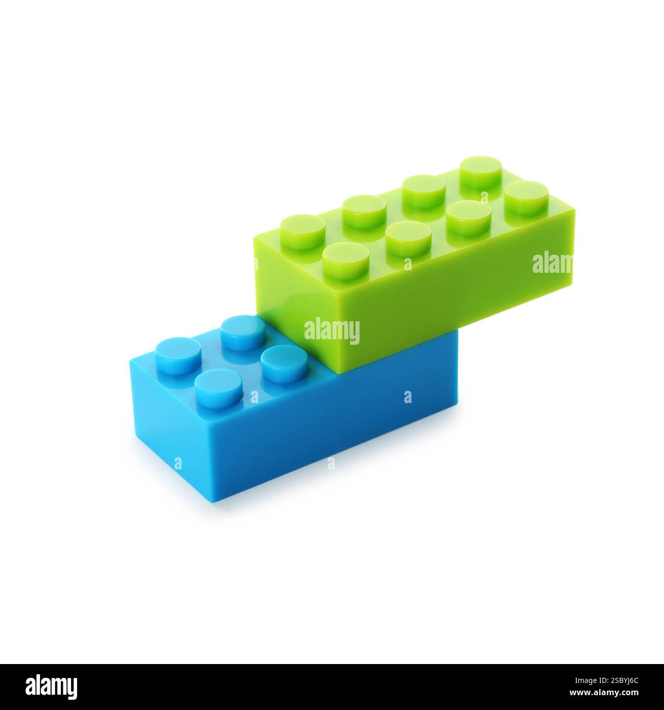 Construction toy. Figure made with building bricks isolated on white ...