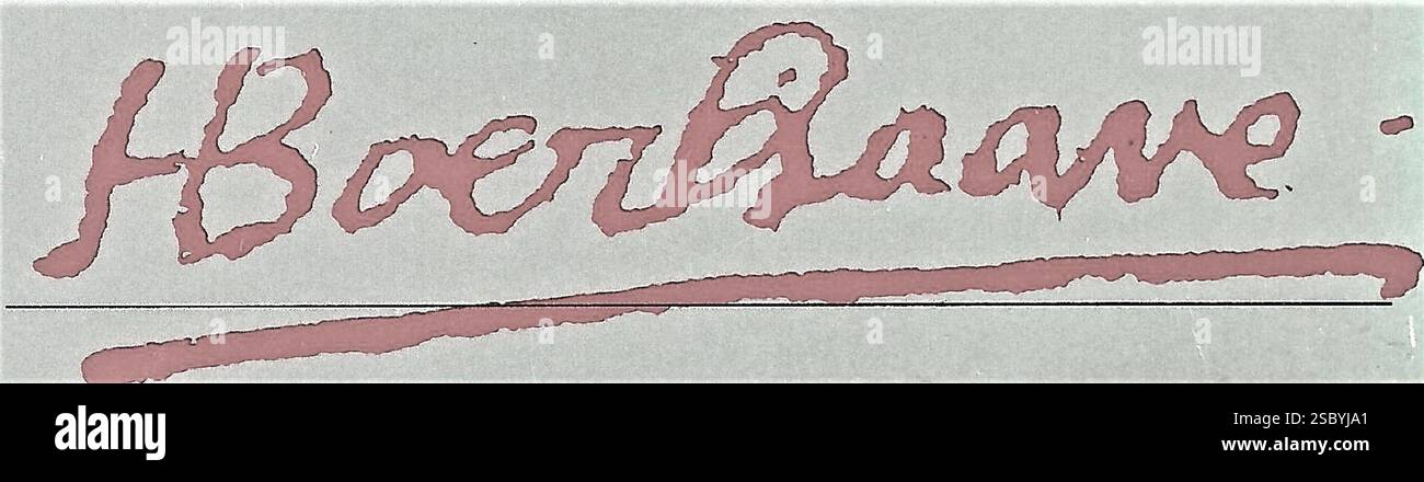 Herman Boerhaave - handtekening - signature Stock Photo - Alamy