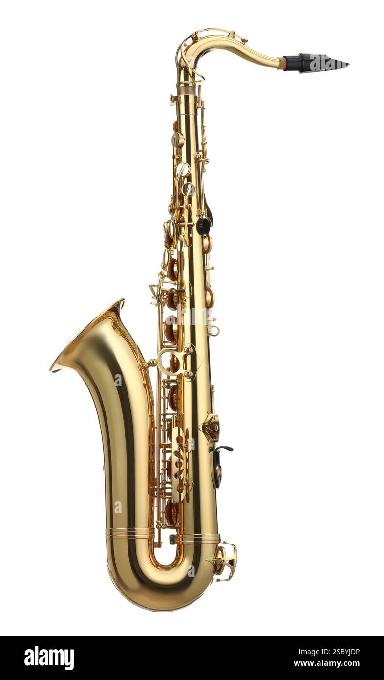 Jazz. One beautiful saxophone isolated on white Stock Photo - Alamy