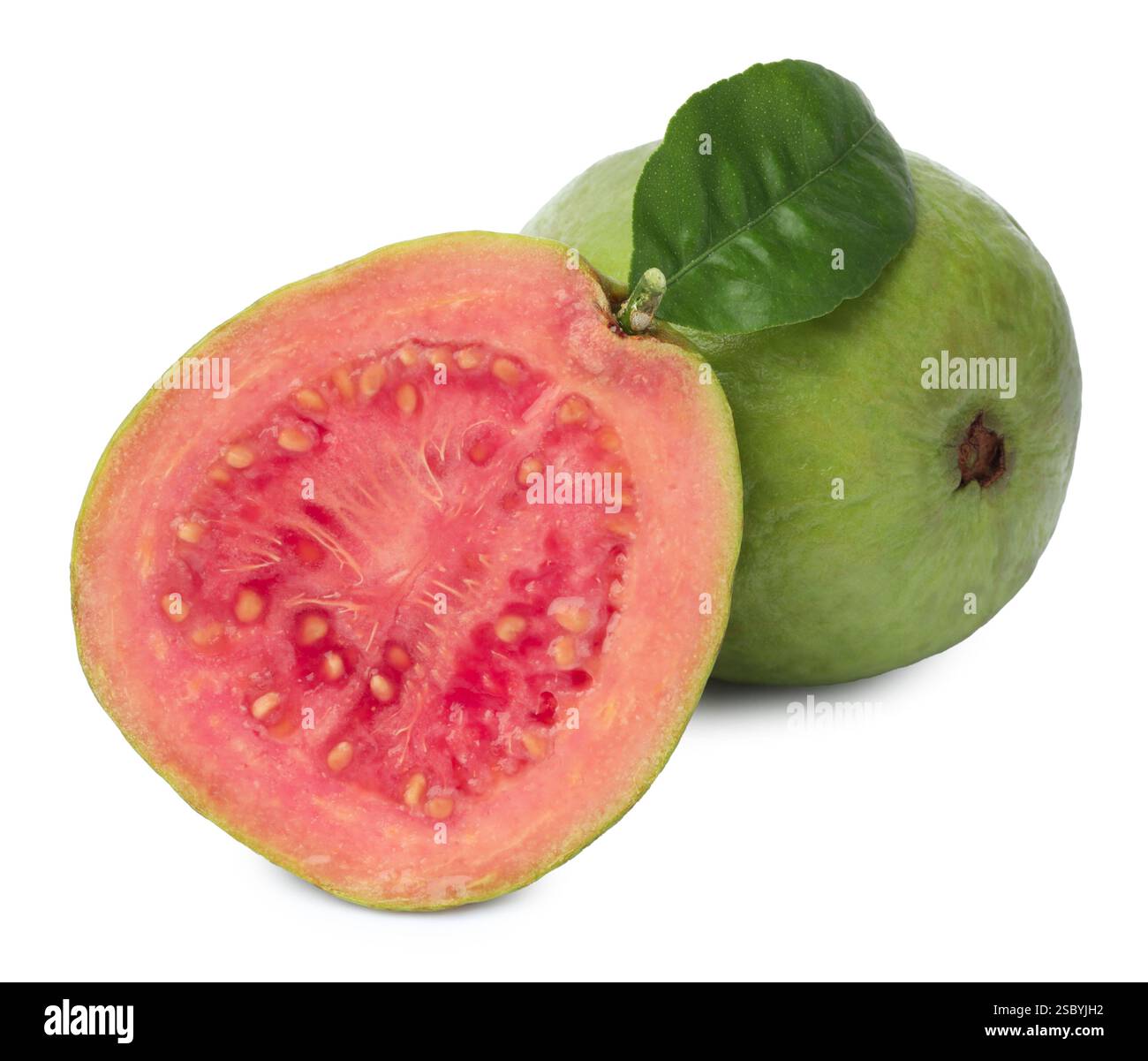 Fresh whole and cut guava fruits isolated on white Stock Photo - Alamy
