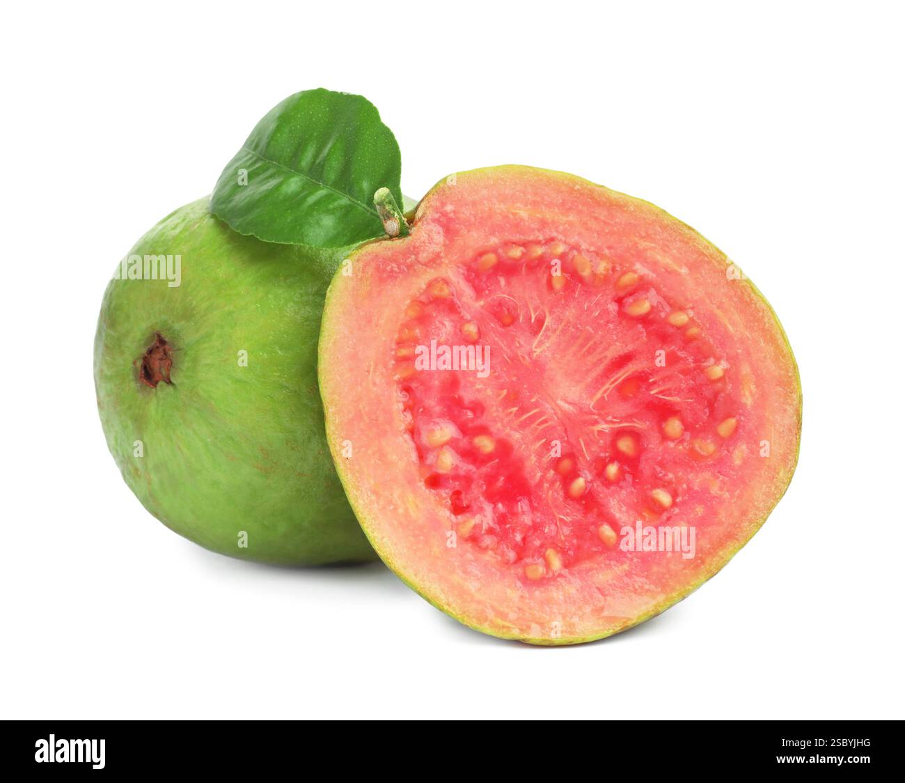 Fresh whole and cut guava fruits isolated on white Stock Photo - Alamy