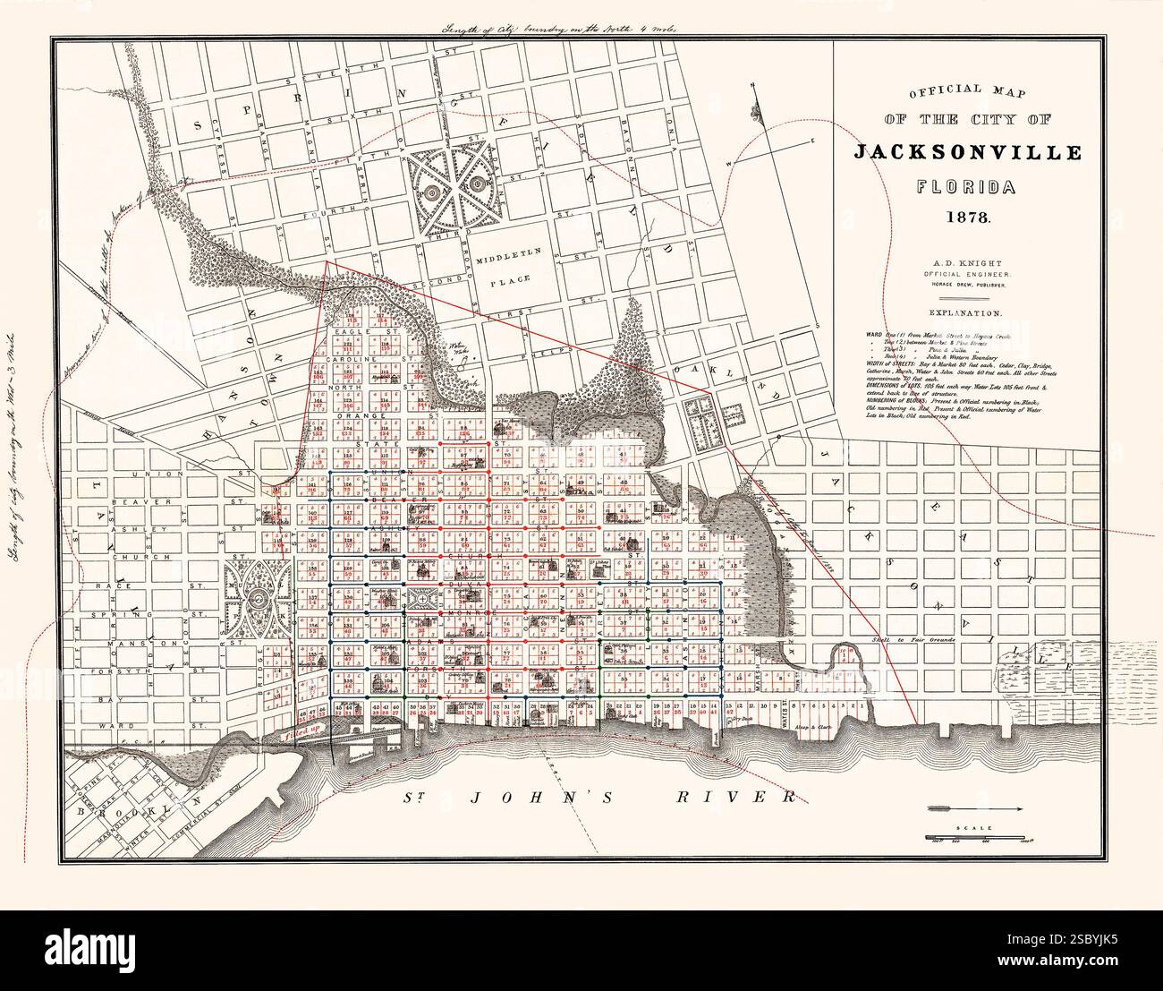 Old map of jacksonville hi-res stock photography and images - Alamy