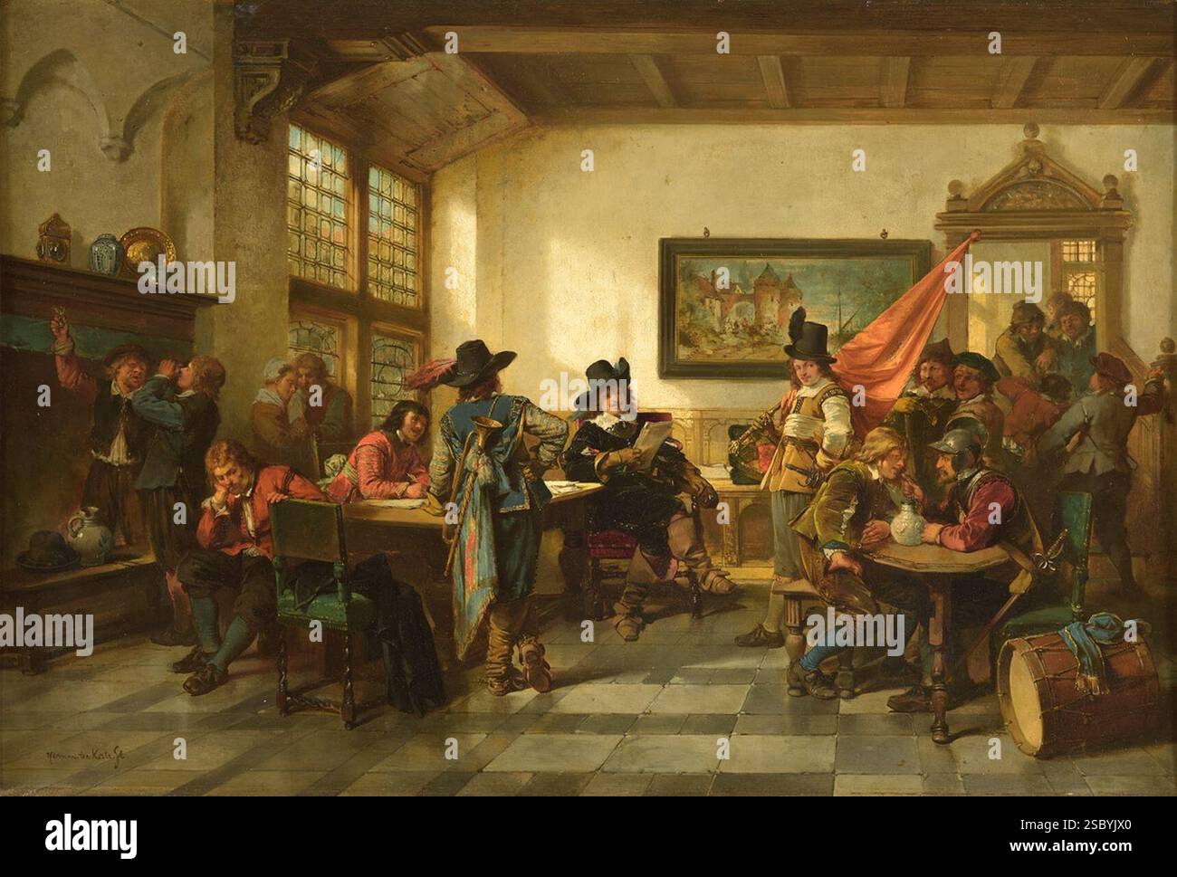 Herman ten Kate Taverne mit Soldaten Stock Photo - Alamy