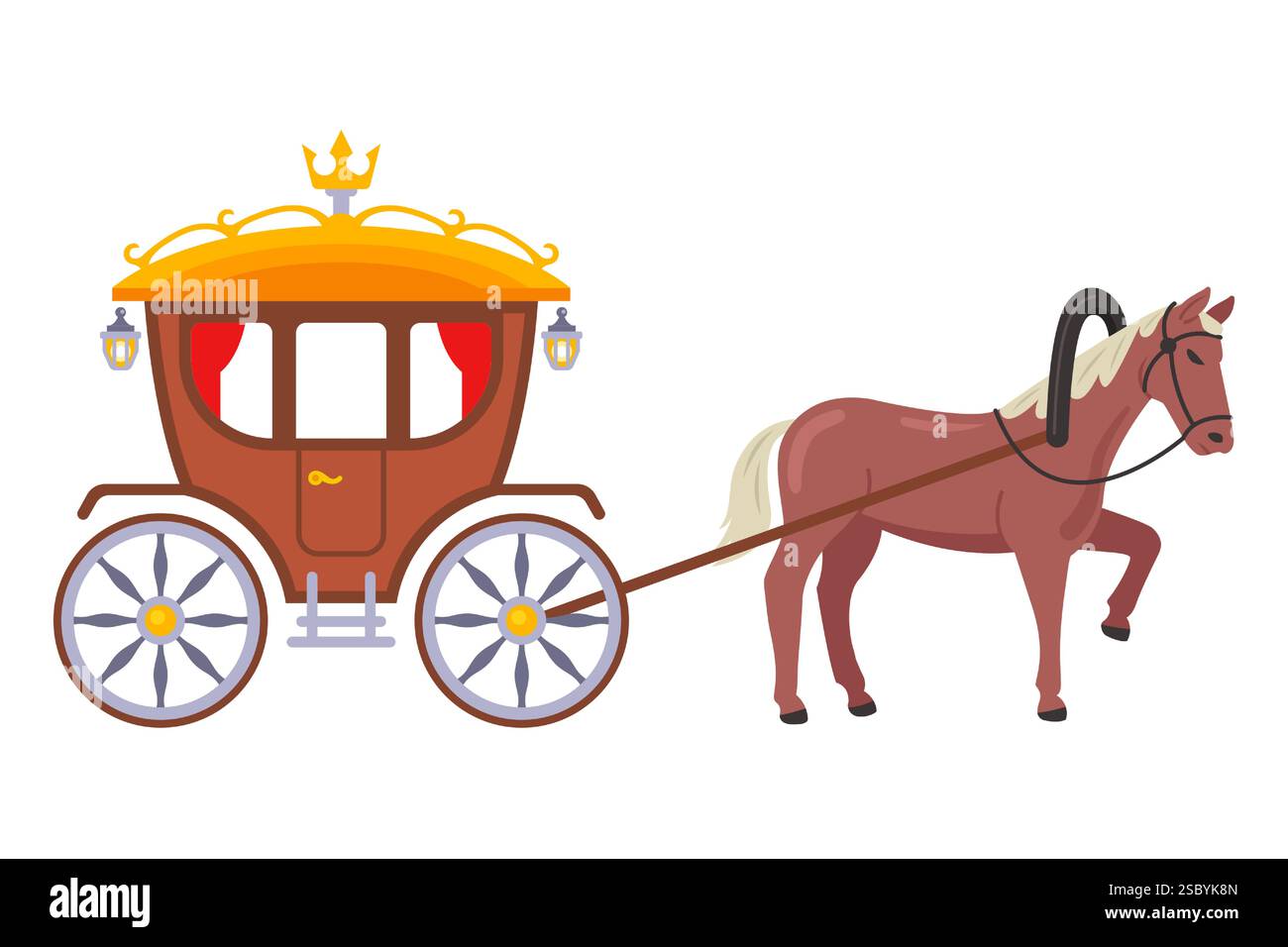 A four-wheeled carriage or coach with a horse. A carriage in the 18th ...