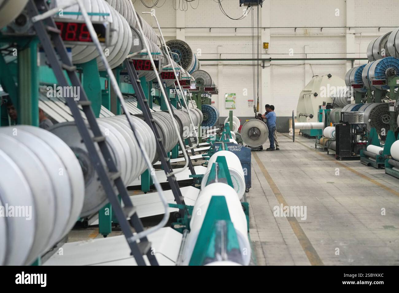 Employees work at a textile factory, in Tlaxcala, Mexico, Tuesday, Feb ...