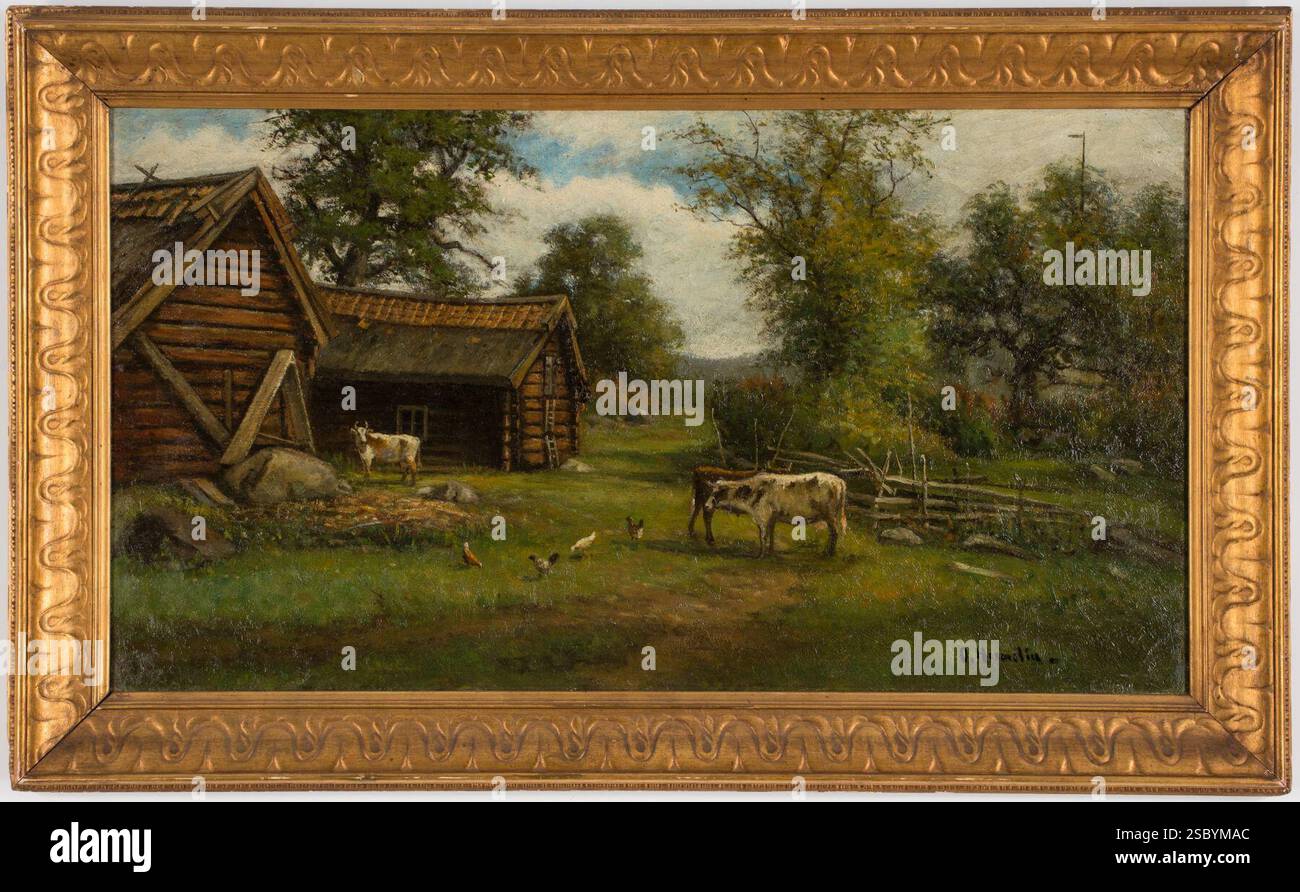 Hermelin Lantgård med boskap och höns Stock Photo - Alamy