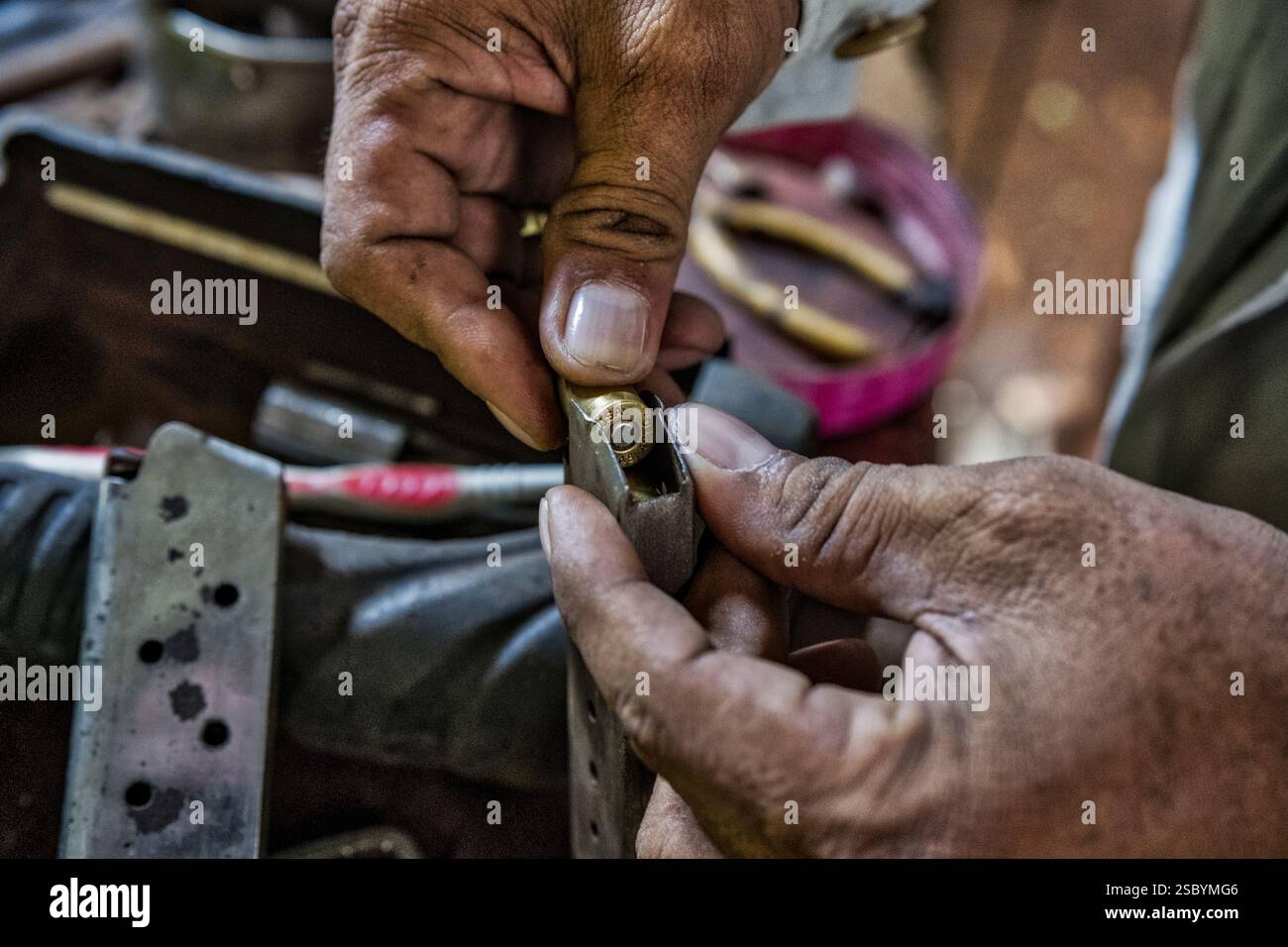 Illegal gun makers in Danao, Cebu island, Philippines, Asia Stock Photo ...