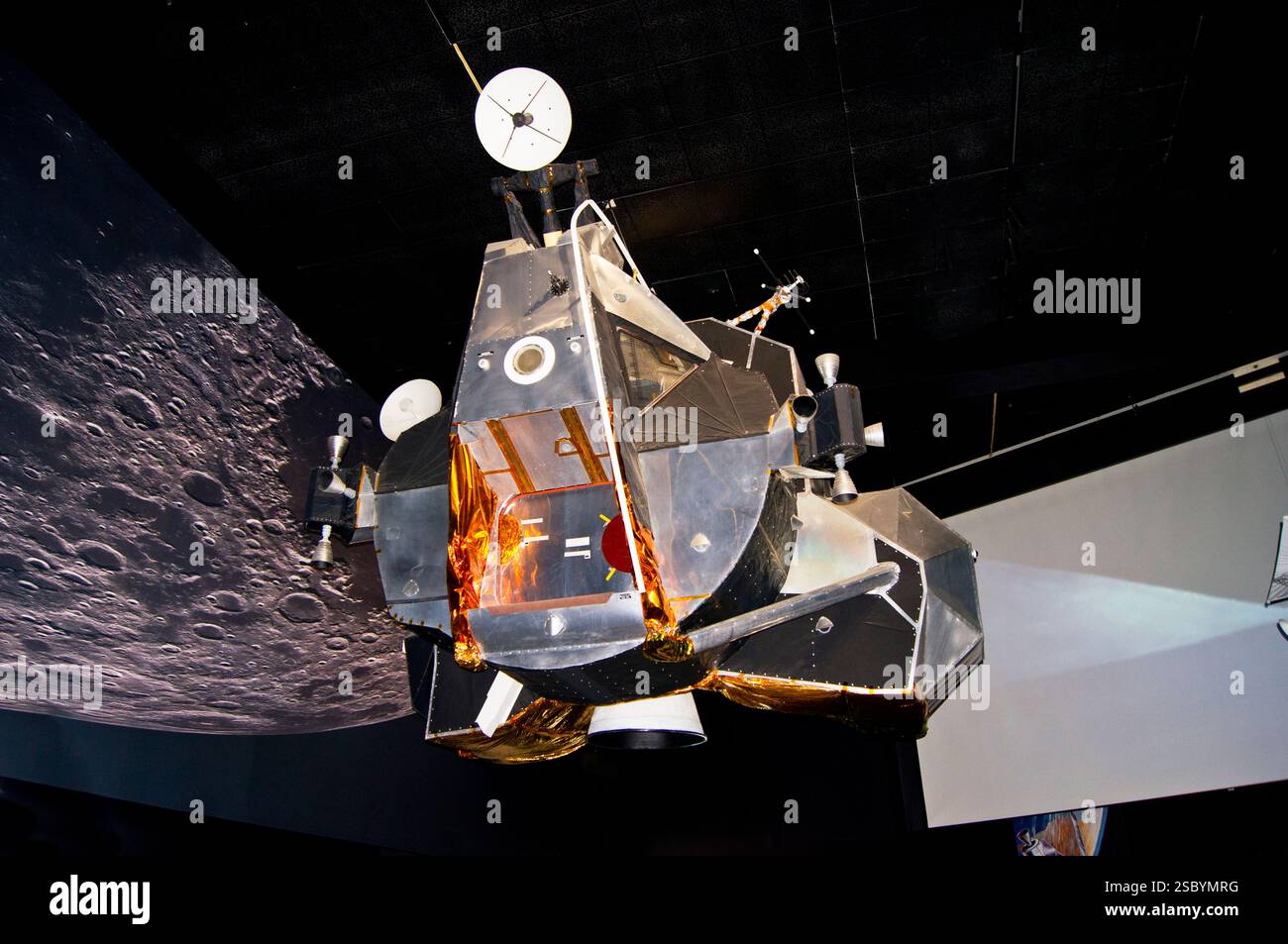 A scale model of the Apollo lunar module ascent stage on display at the ...
