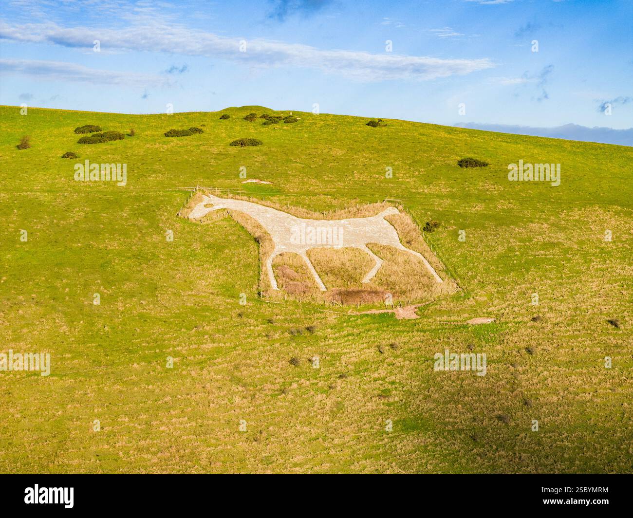 Aerial view of Alton Barnes White Horse in Wiltshire, UK. The White ...