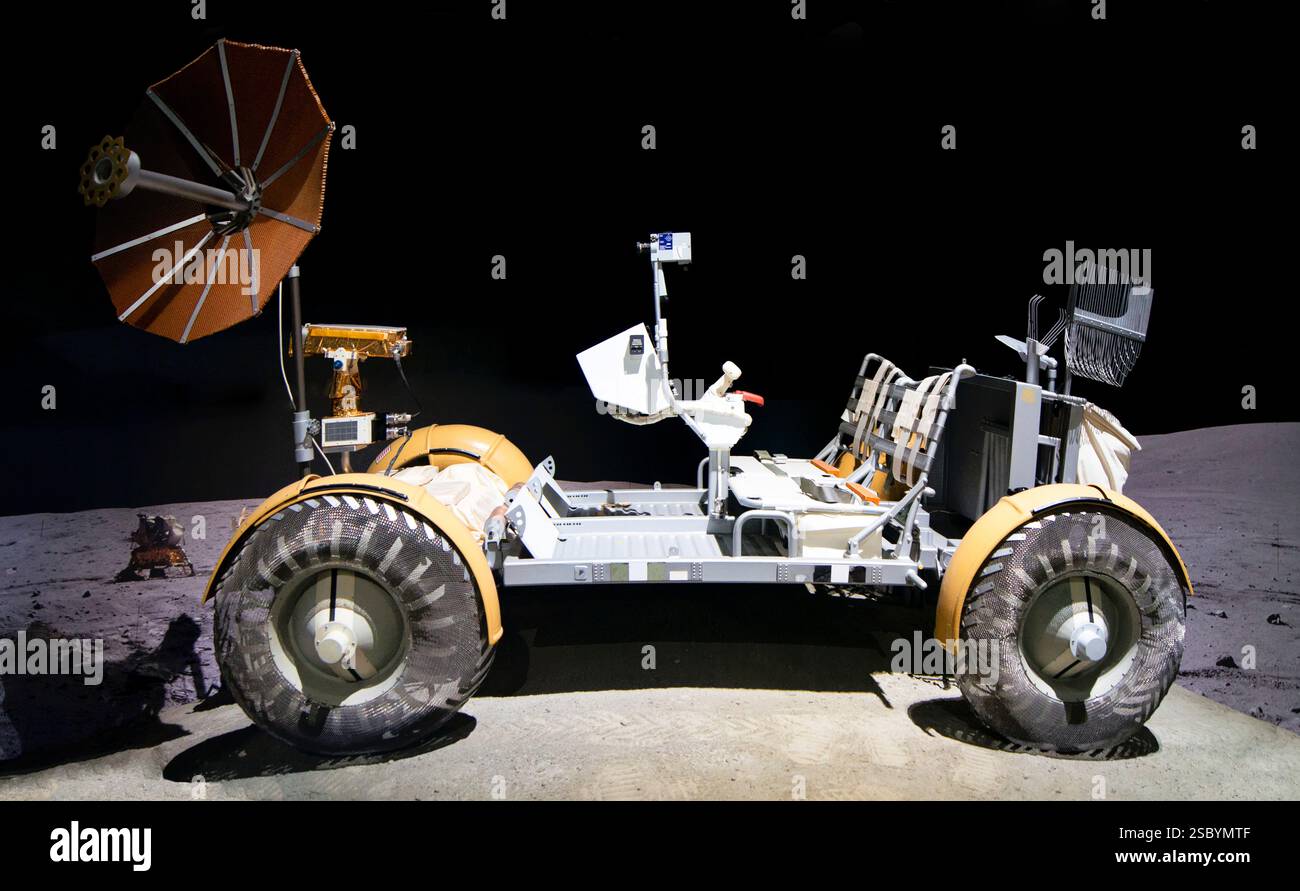 An engineering mock-up of the electrically-powered Apollo lunar roving ...