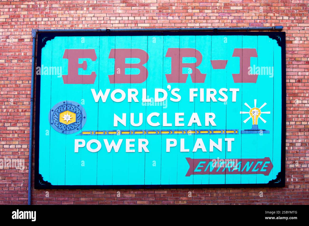 A sign on the building that housed the Experimental Breeder Reactor ...