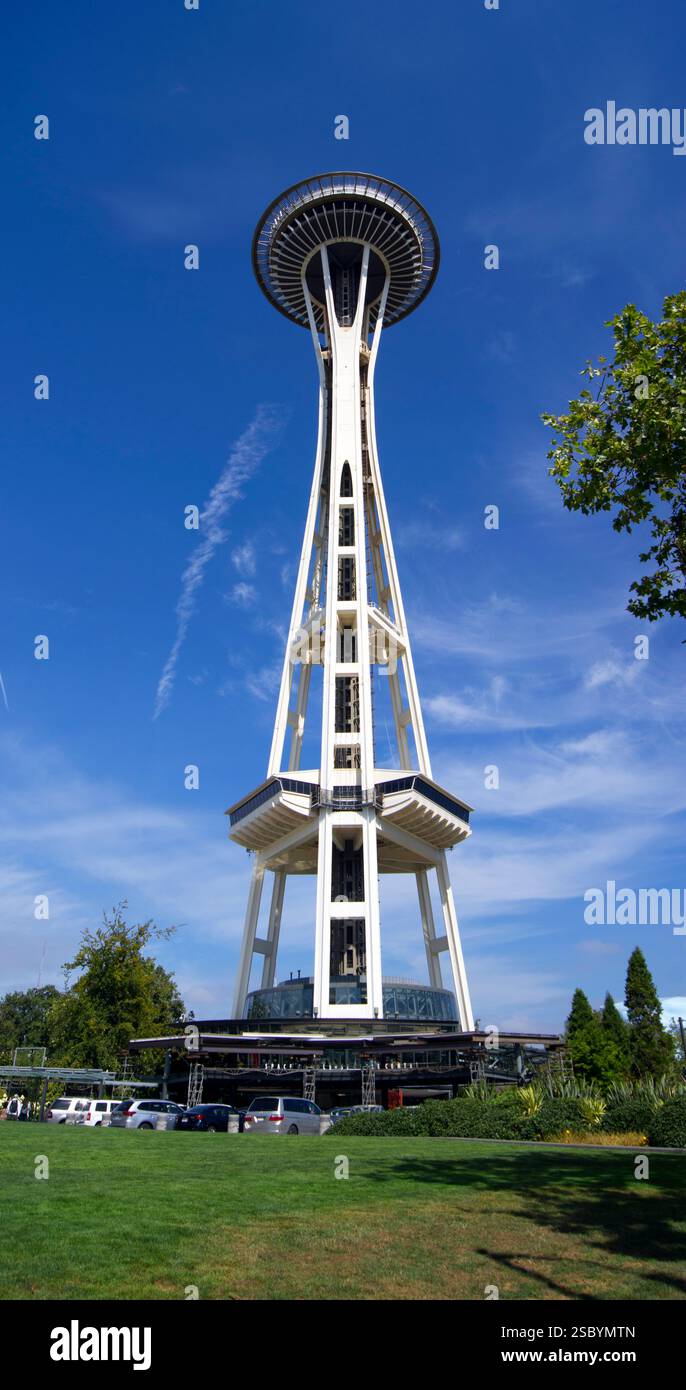 The Space Needle observation tower at the Seattle Center in Seattle ...