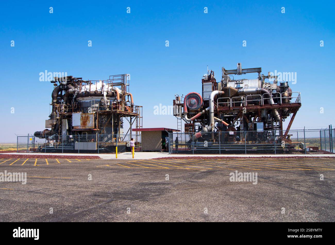Two experimental reactors outside the EBR-1 Atomic Museum in the desert ...