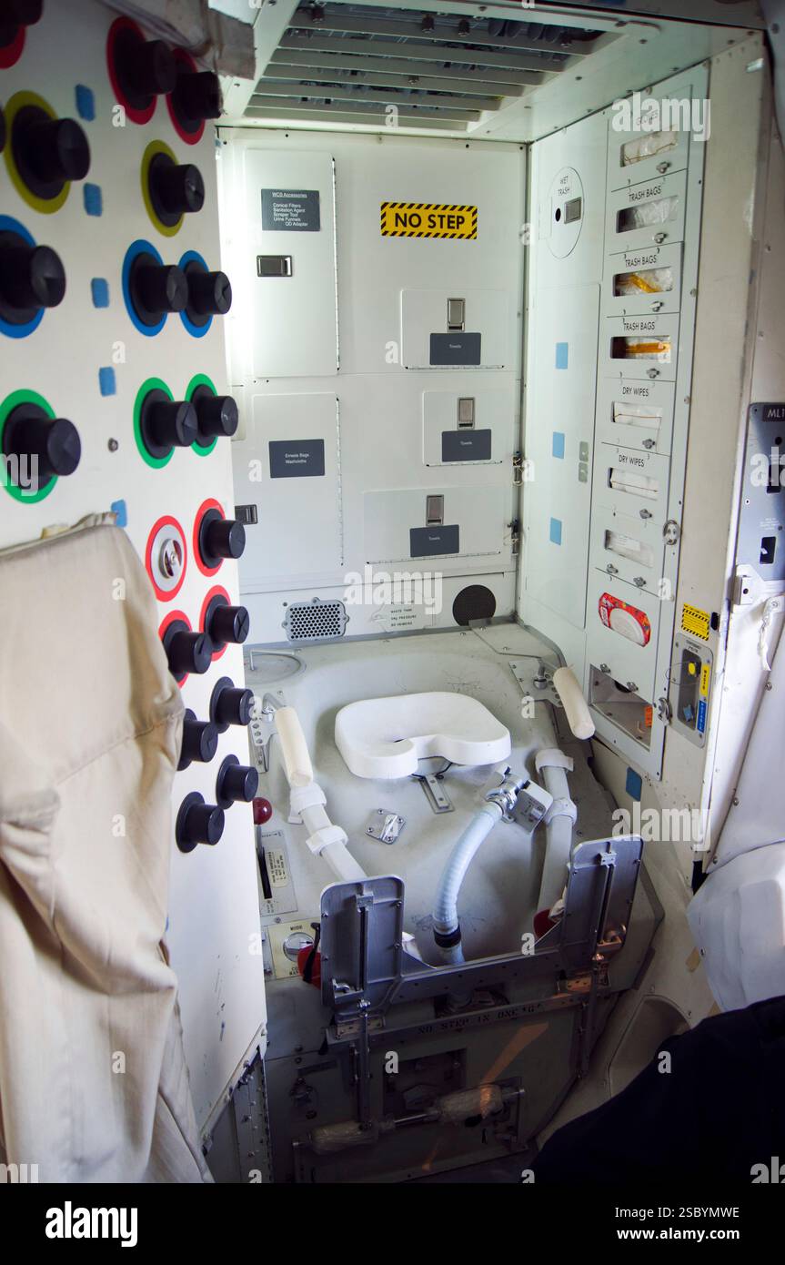 An engineering model of the toilet inside the Space Shuttle Full ...