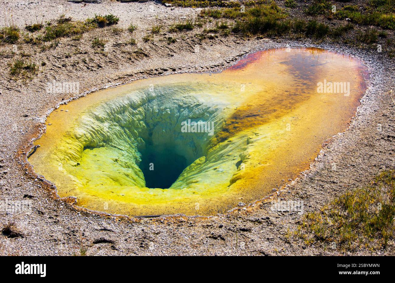 The volcanic feature known as Belgian Pool in Geyser Basin, Yellowstone ...