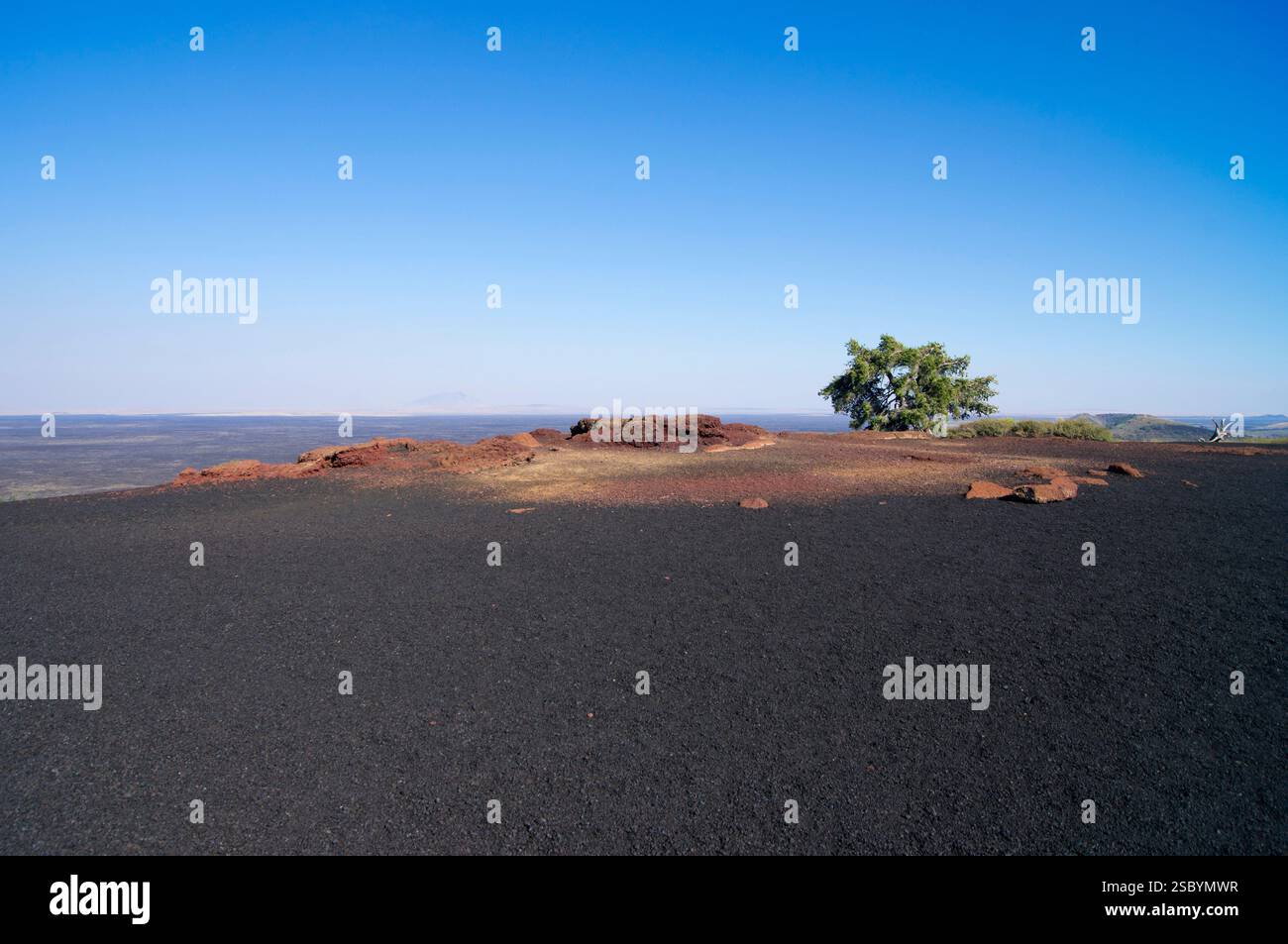 The summit of a large volcanic cinder cone in the Craters of the Moon ...
