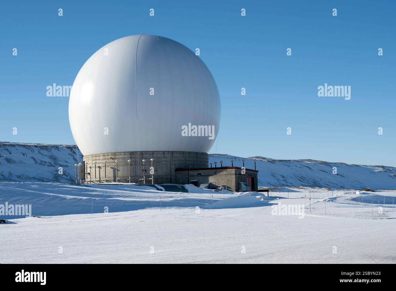 Radar dome at Pituffik Space Base in Greenland. Pituffik Space Base ...