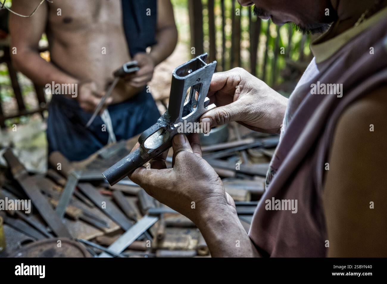 Illegal gun makers in Danao, Cebu island, Philippines, Asia Stock Photo ...