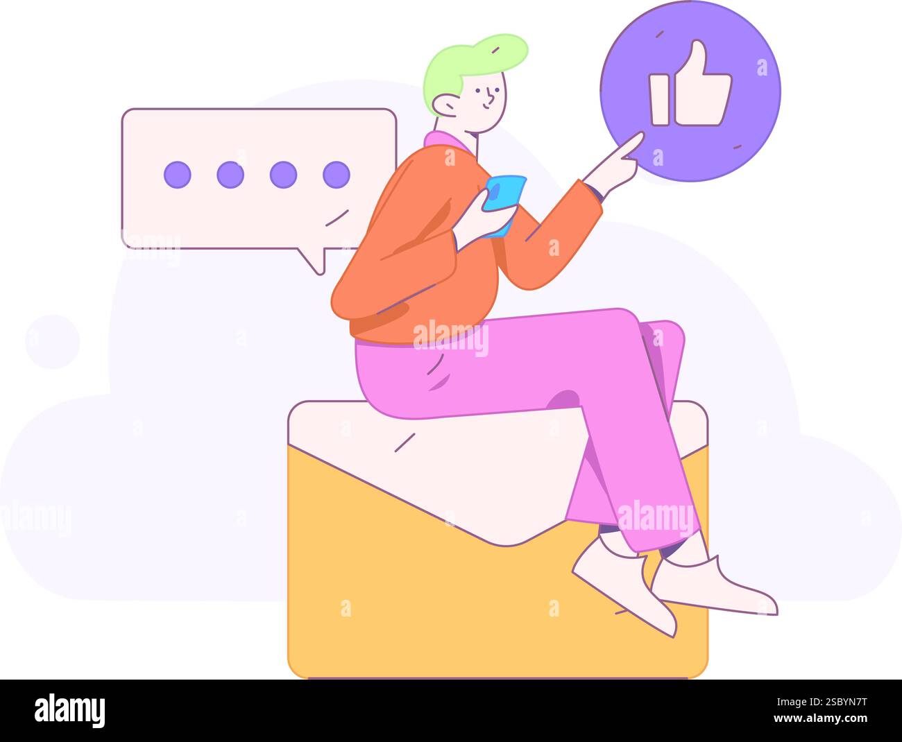 Communicate with consultants flat vector character concept operation ...
