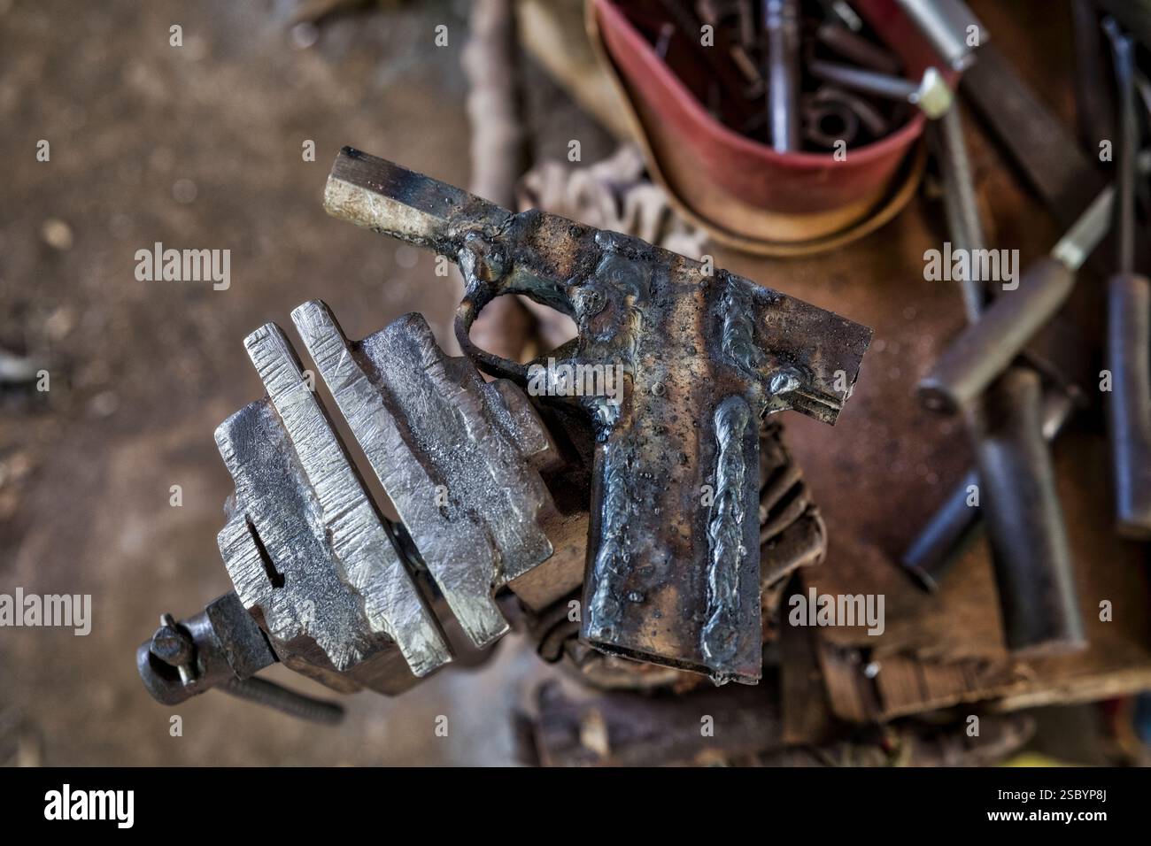 Illegal gun makers in Danao, Cebu island, Philippines, Asia Stock Photo ...