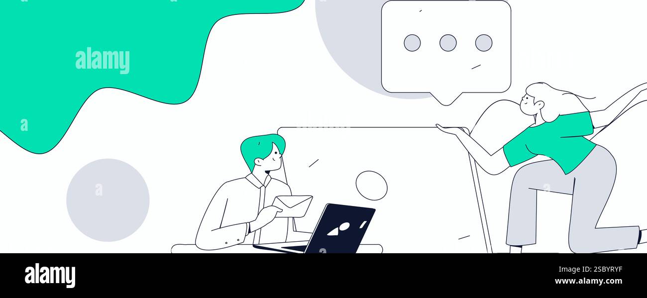 Communicate with consultants flat vector character concept operation ...