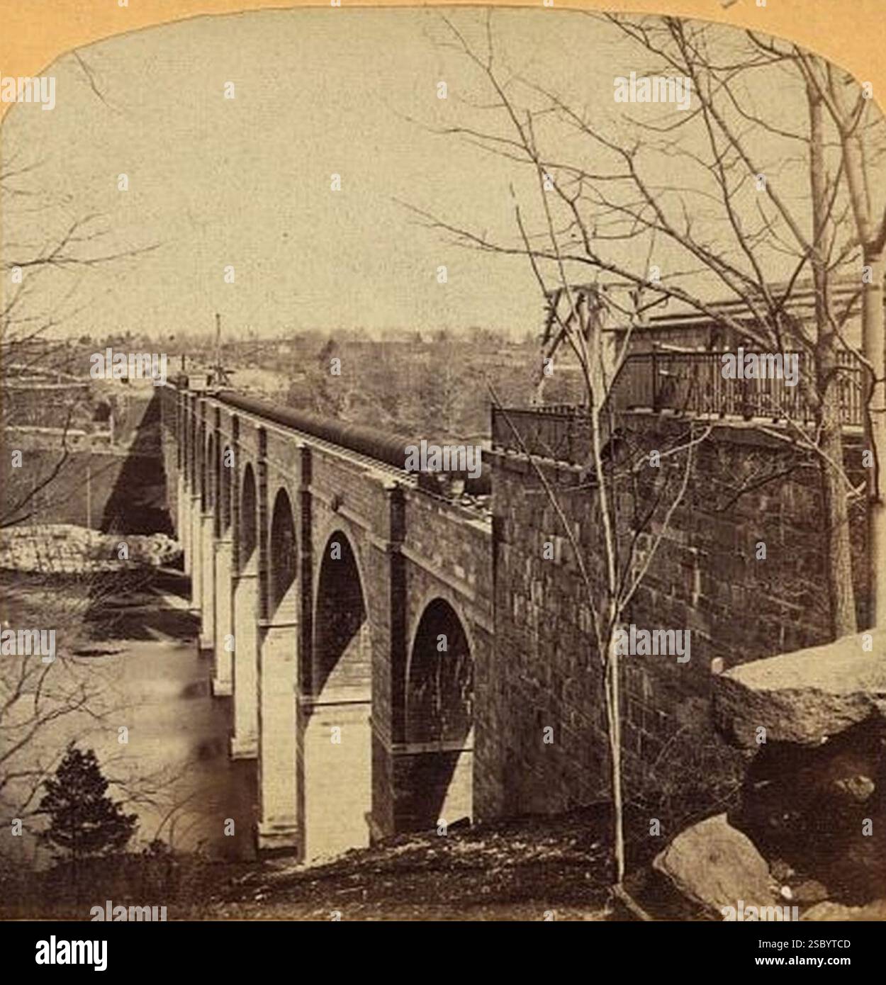 High Bridge from south end showing the great water pipe by Frederick ...