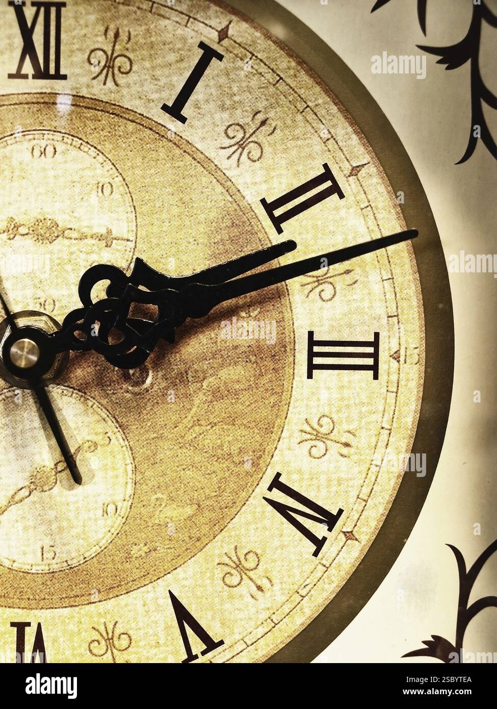 Photo of the half of old clock face Stock Photo - Alamy