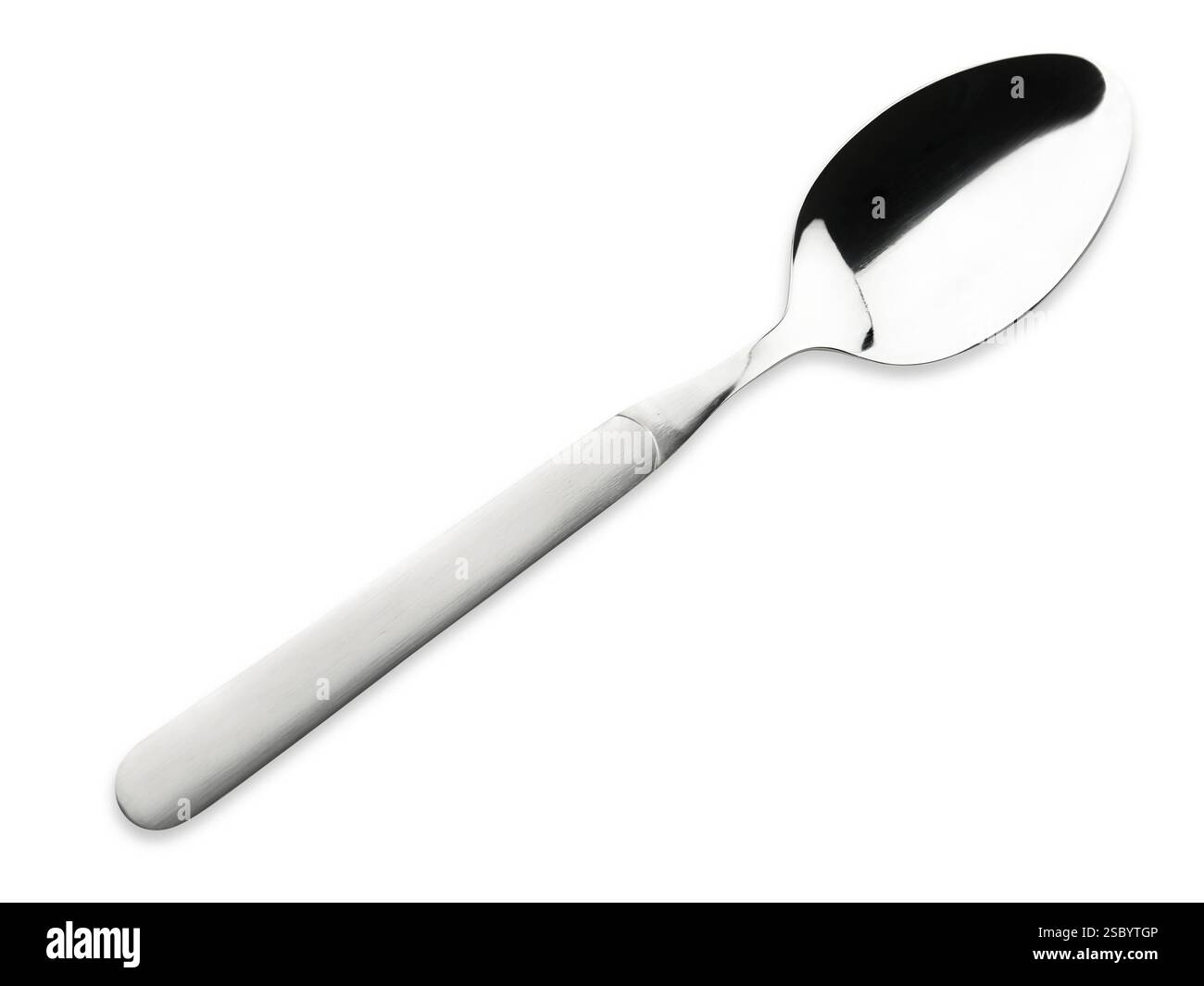 Single soup spoon over the white background Stock Photo - Alamy