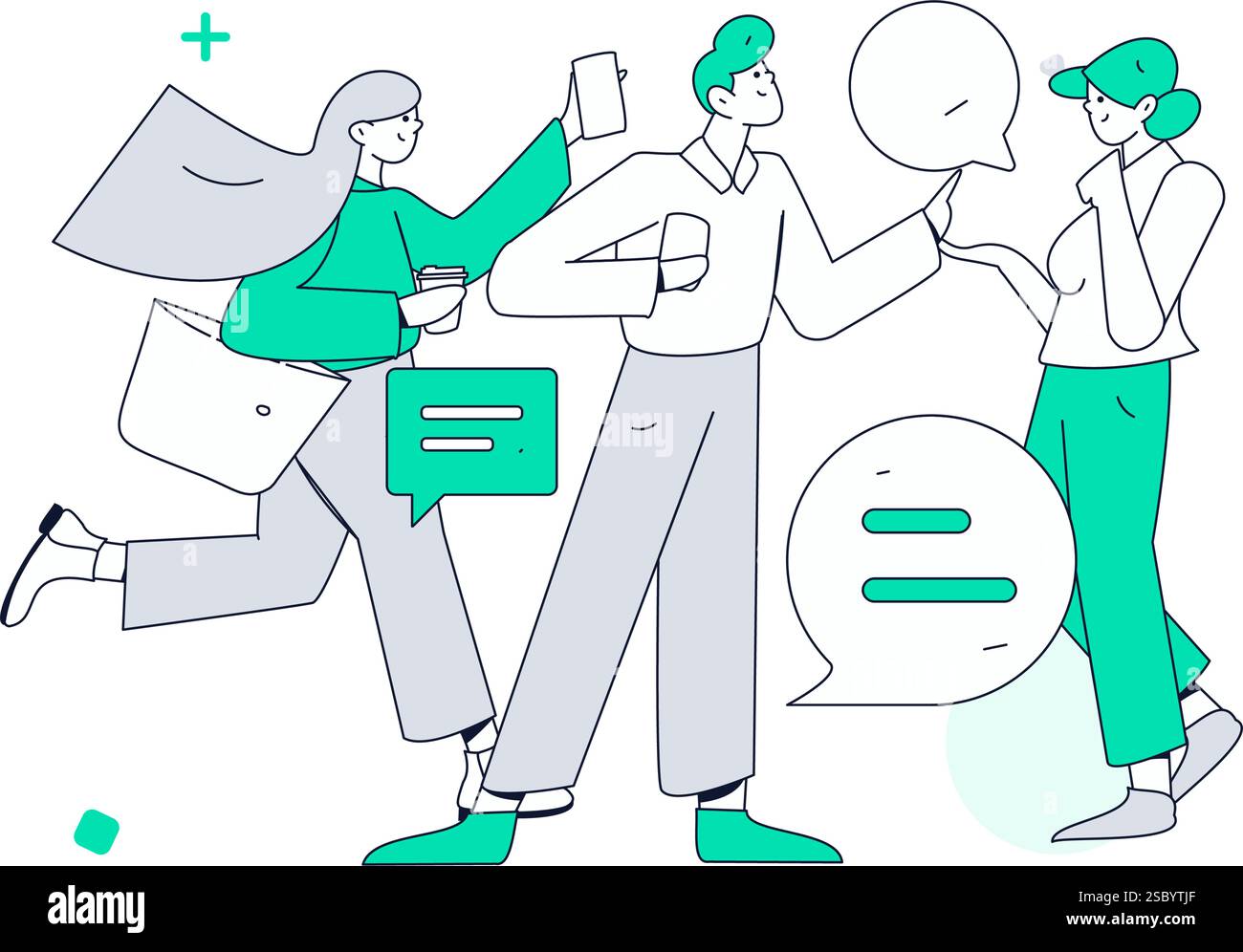 Communicate with consultants flat vector character concept operation ...