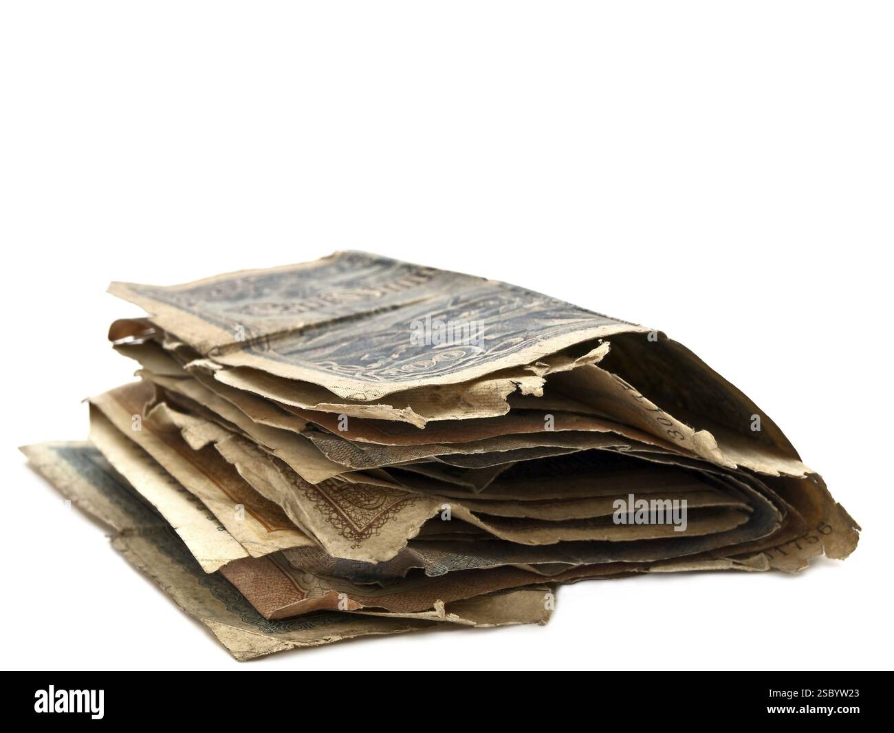 Different old paper currency over the white background Stock Photo - Alamy