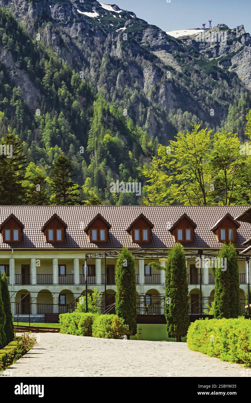Caraiman Monastery at the Foot of the Bucegi Mountains Sinaia, Romania ...