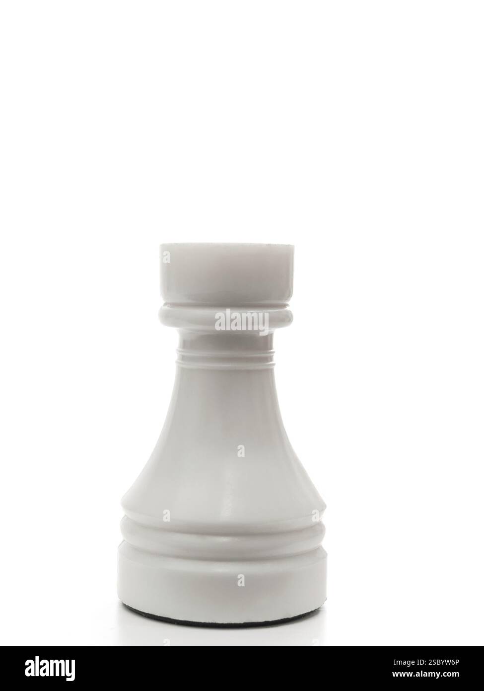 Single white rook in chess against the white background Stock Photo - Alamy