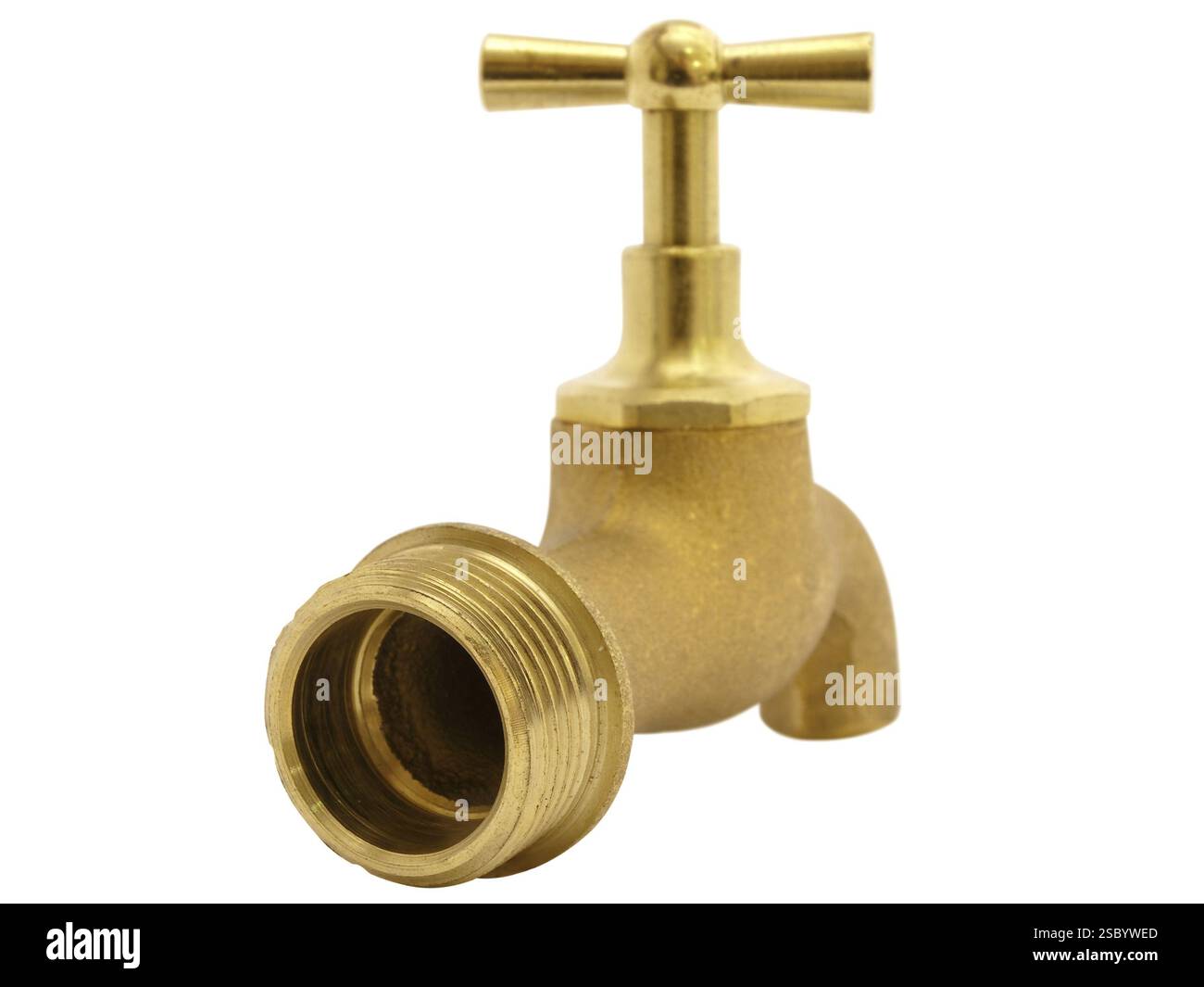 Copper Water Tap Over The White Background Stock Photo - Alamy