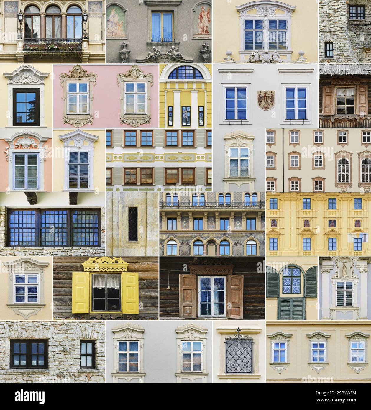 Different Types Of Windows Over The Europe Daugavpils, Latvia, Europe ...