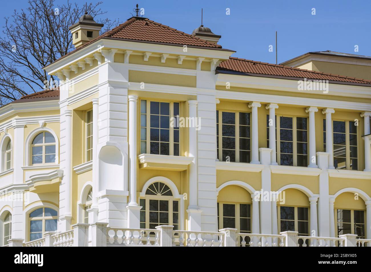 The Right Wing of Restored Building Varna, Bulgaria, Europe Stock Photo ...