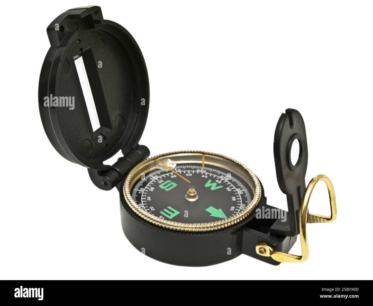 Single compass against the white background Stock Photo - Alamy