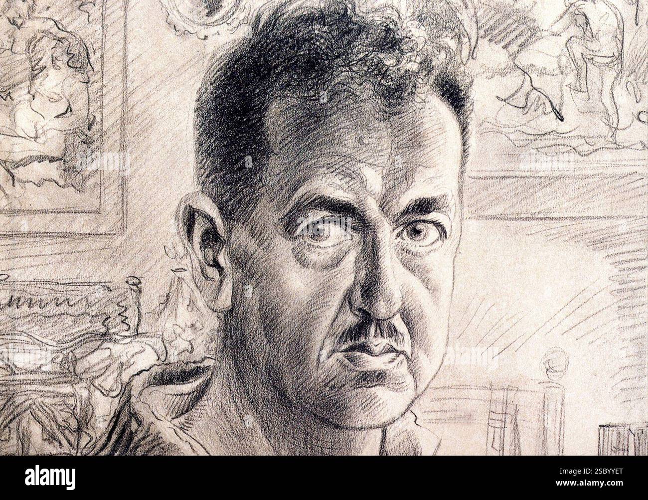 Hinko Smrekar - self-portrait (1942, alt Stock Photo - Alamy
