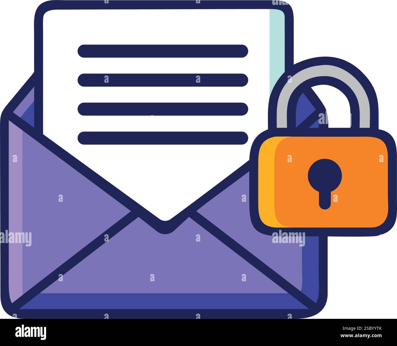 Encrypted Email Icon Stock Vector Image & Art - Alamy