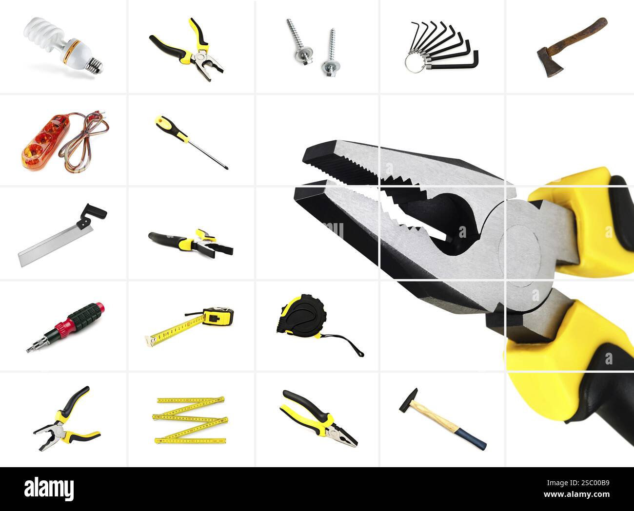 Set of pliers with different instrumental tools Stock Photo - Alamy