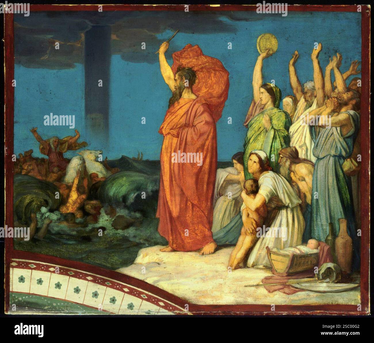 Hippolyte Flandrin - Moses Commanding the Waters to Close upon the ...
