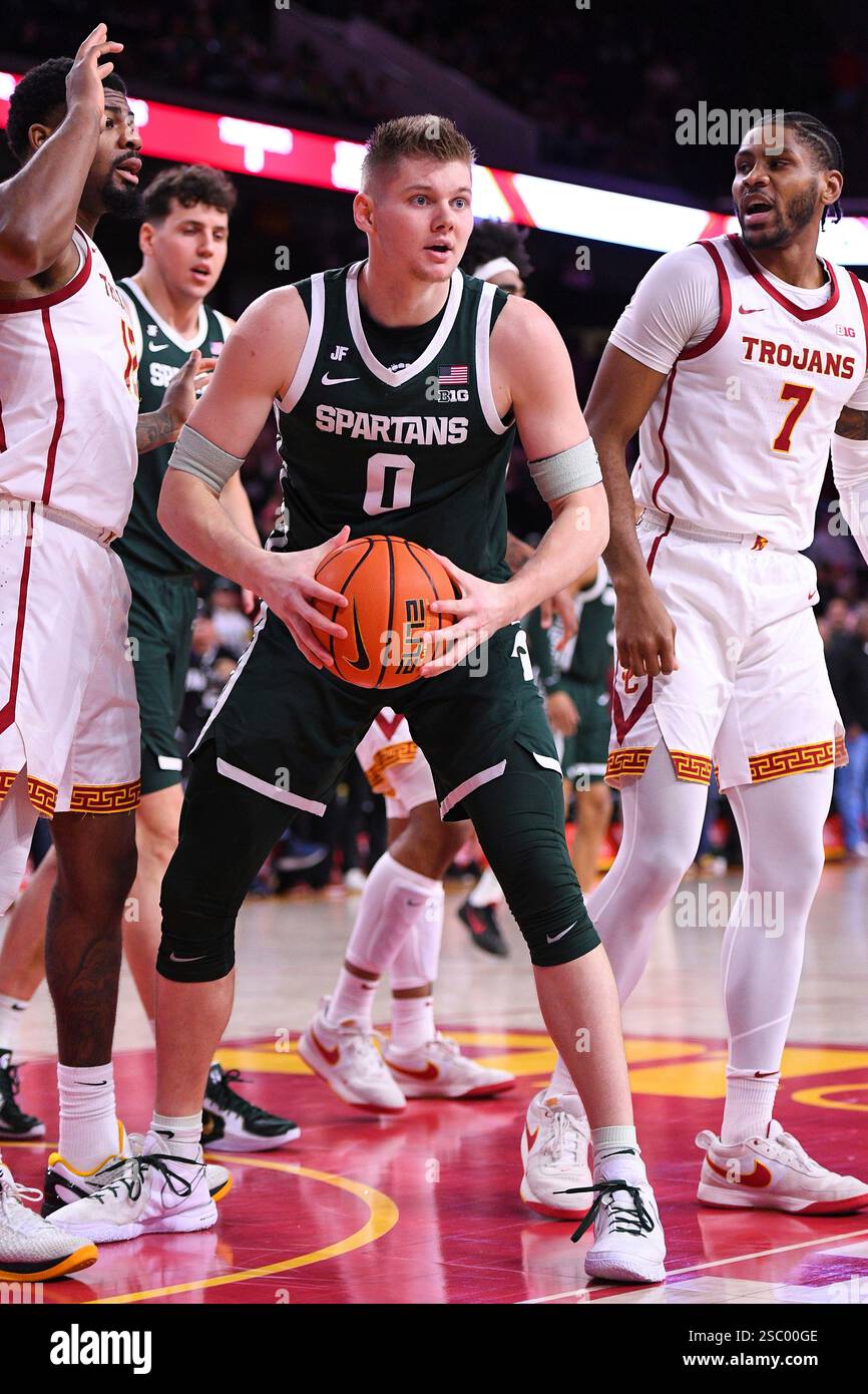 LOS ANGELES, CA - FEBRUARY 01: Michigan State Spartans forward Jaxon ...