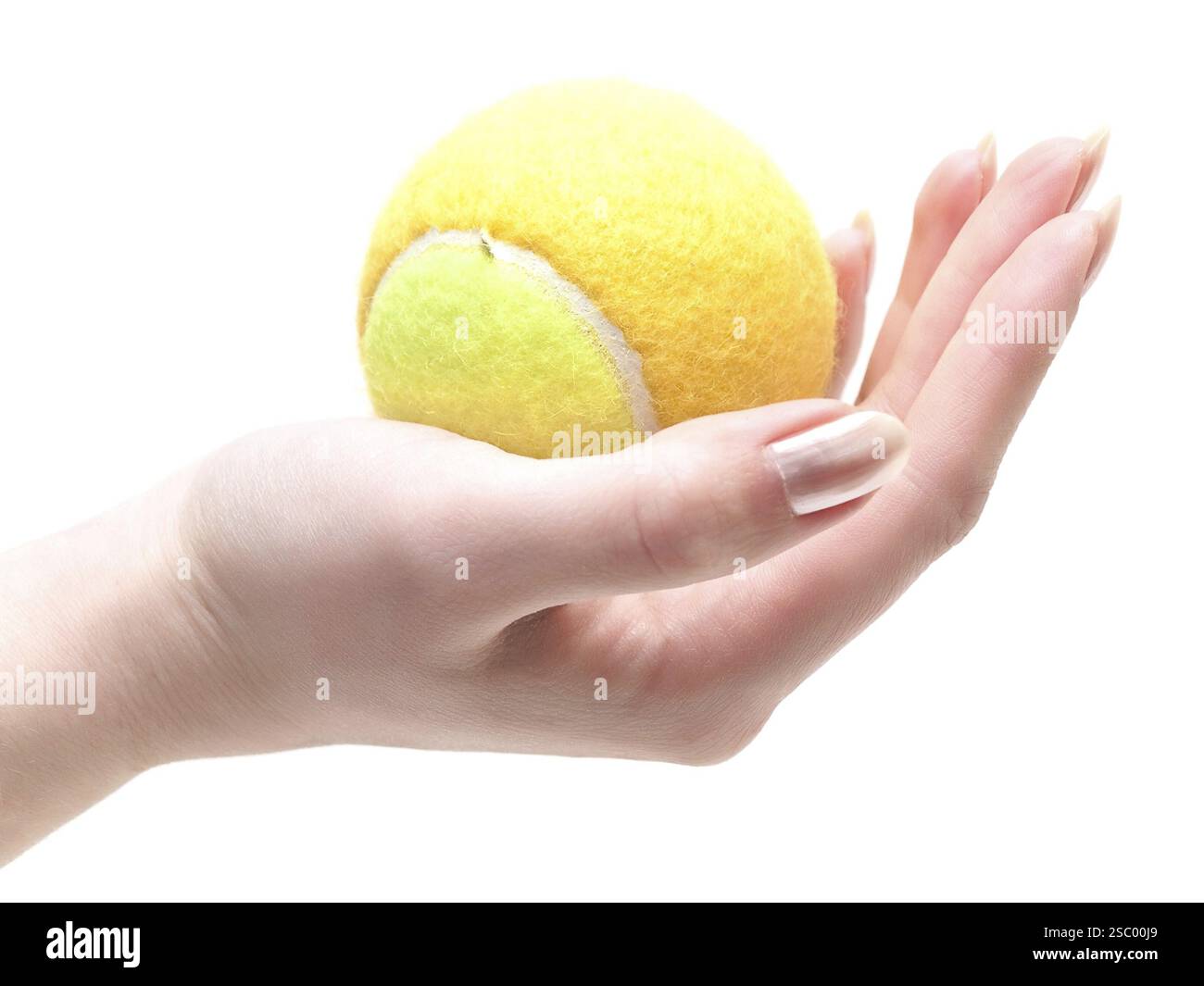 Hand woman in yellow Cut Out Stock Images & Pictures - Alamy