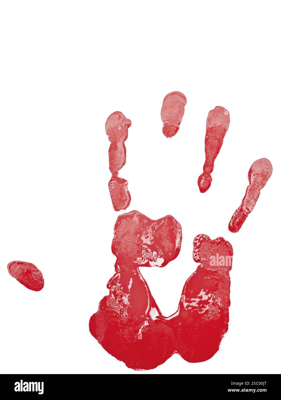 Hand print in red against the white background Stock Photo - Alamy