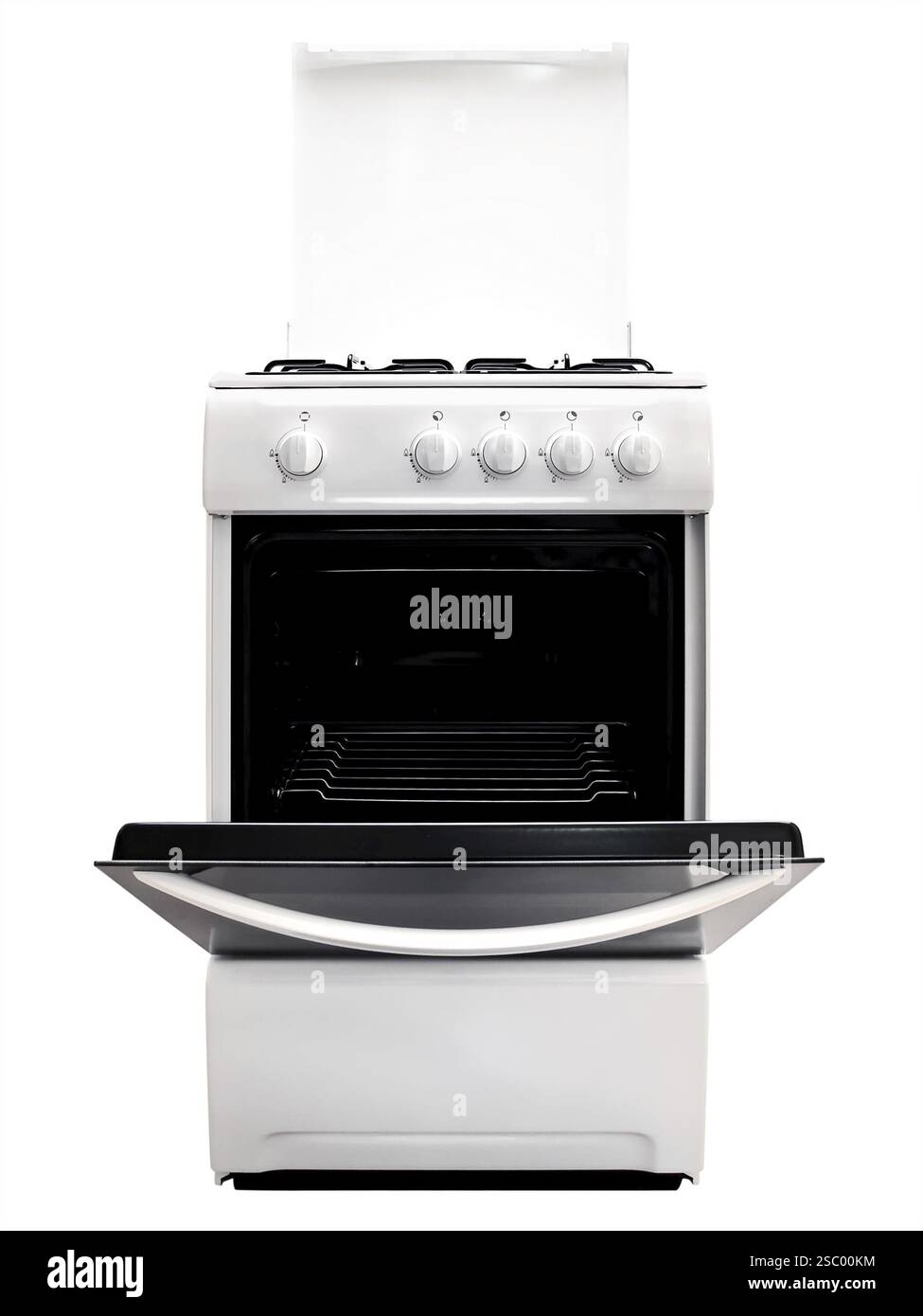 White Gas Cooker With Ipen Stove Over The White Background Stock Photo ...