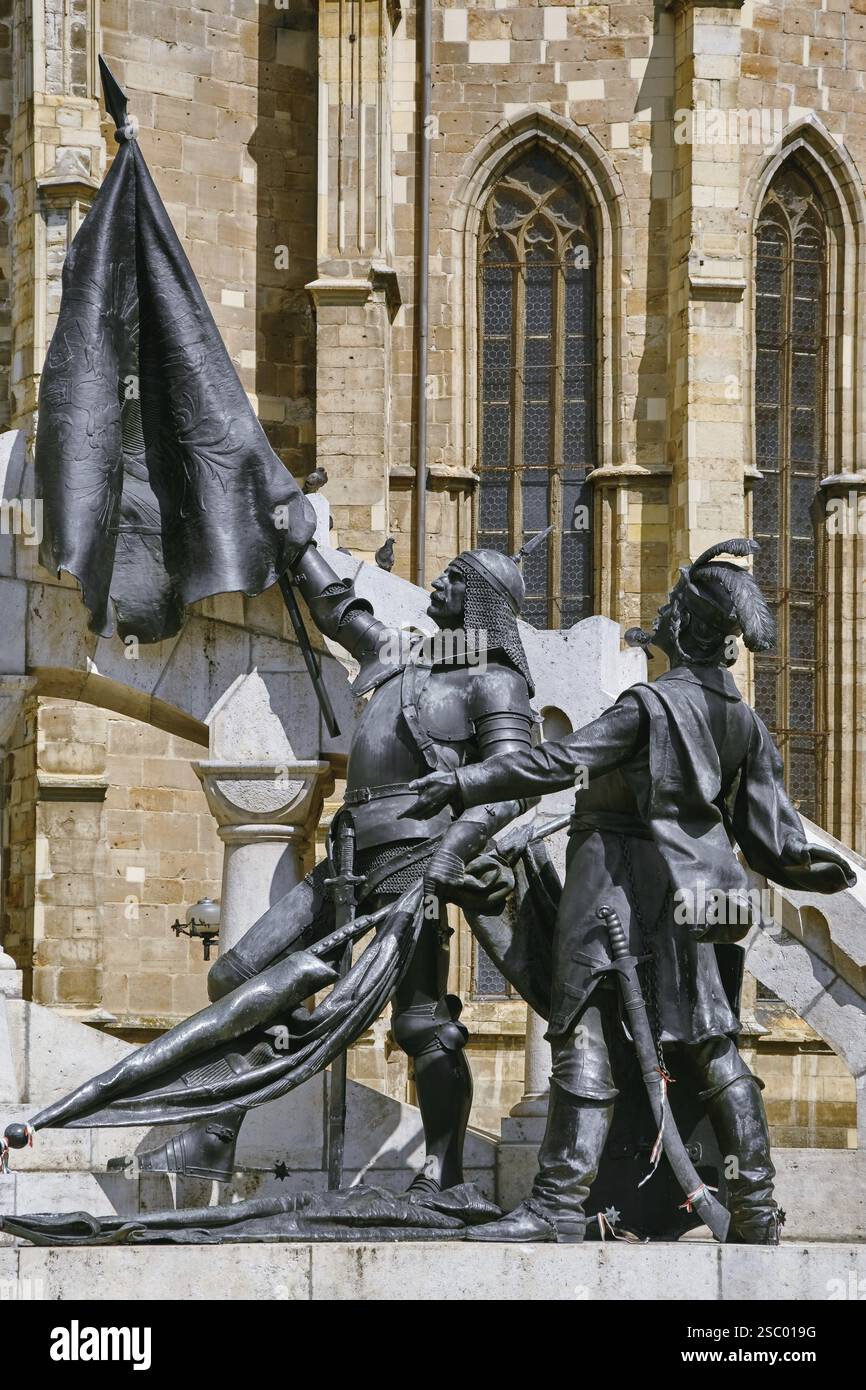 Statue of the warriors of King Matthias Corvinus in Cluj Napoca ...