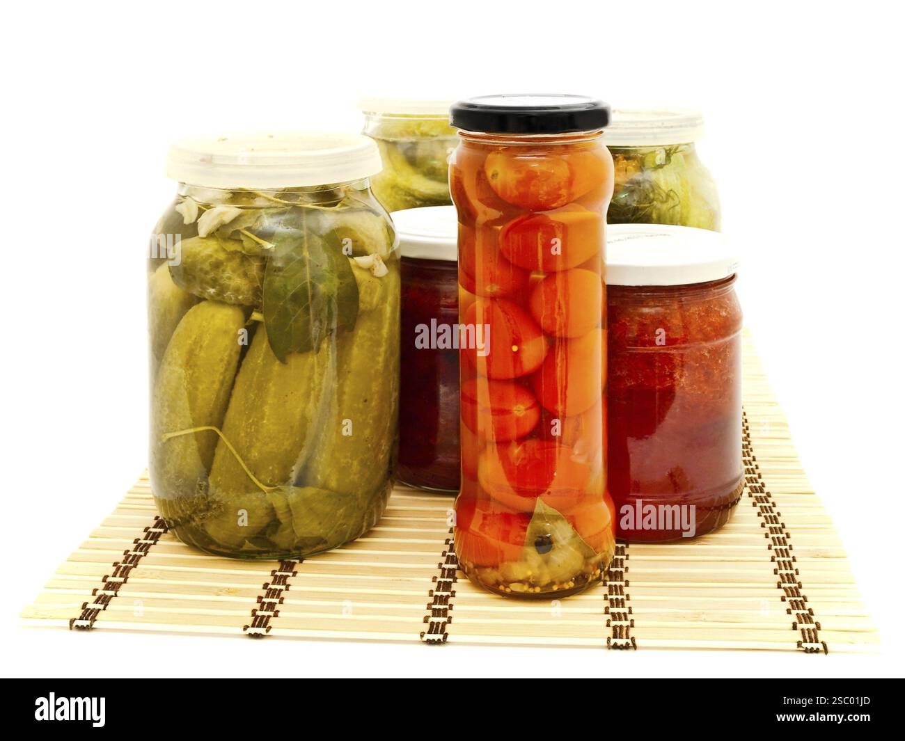 Marinated Vegetables And Fruit Jam At The Mat Stock Photo - Alamy