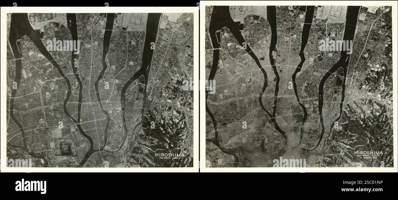 Hiroshima Pre-Strike Mosaic - Hiroshima Post Strike Mosaic 6 Aug 45 ...
