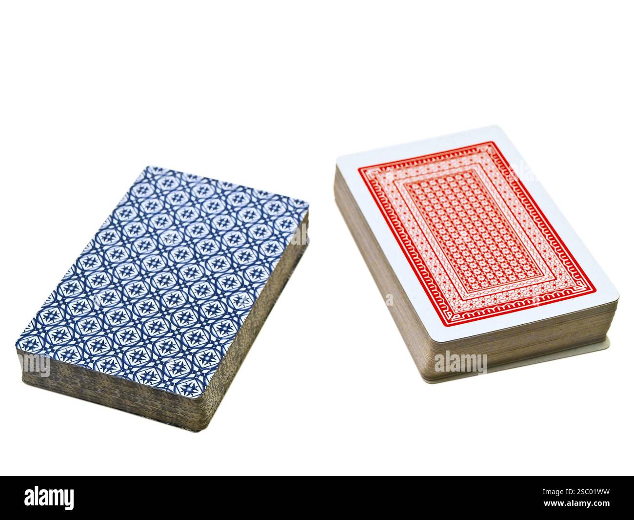 Two decks of cards over the white background Stock Photo - Alamy